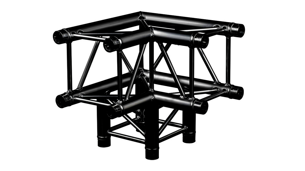 Prolyte H30V C012 | 3 - way corner, 90 degree + down | BLACK [orange ...